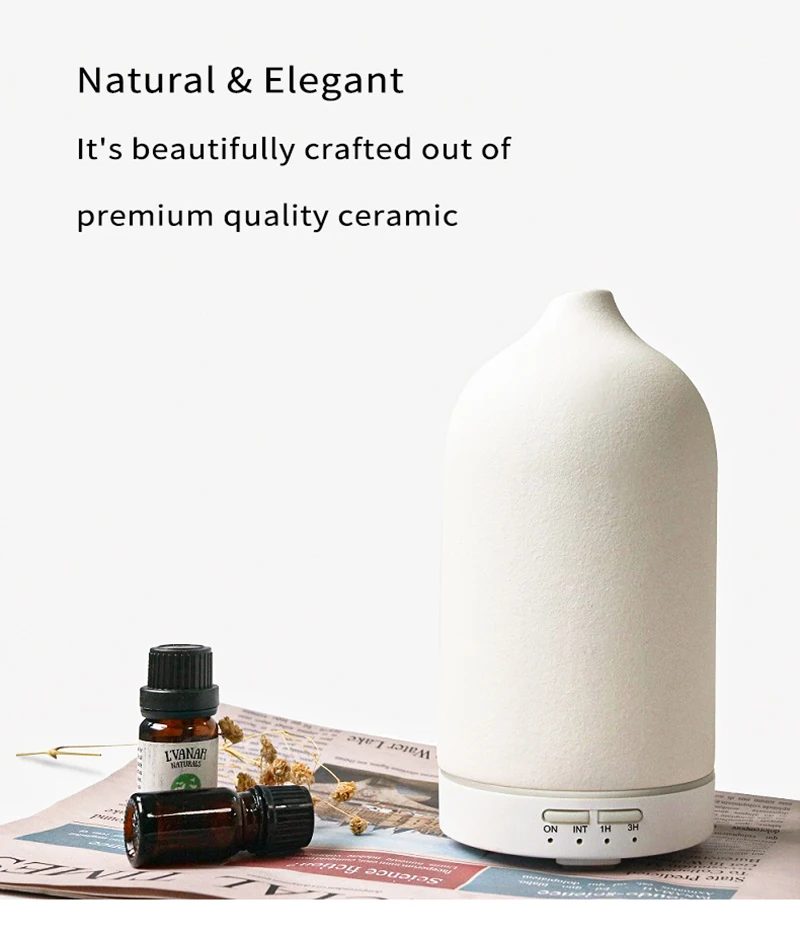 Wholesale Ceramic Essential Oil Diffuser with 7 Color Lights