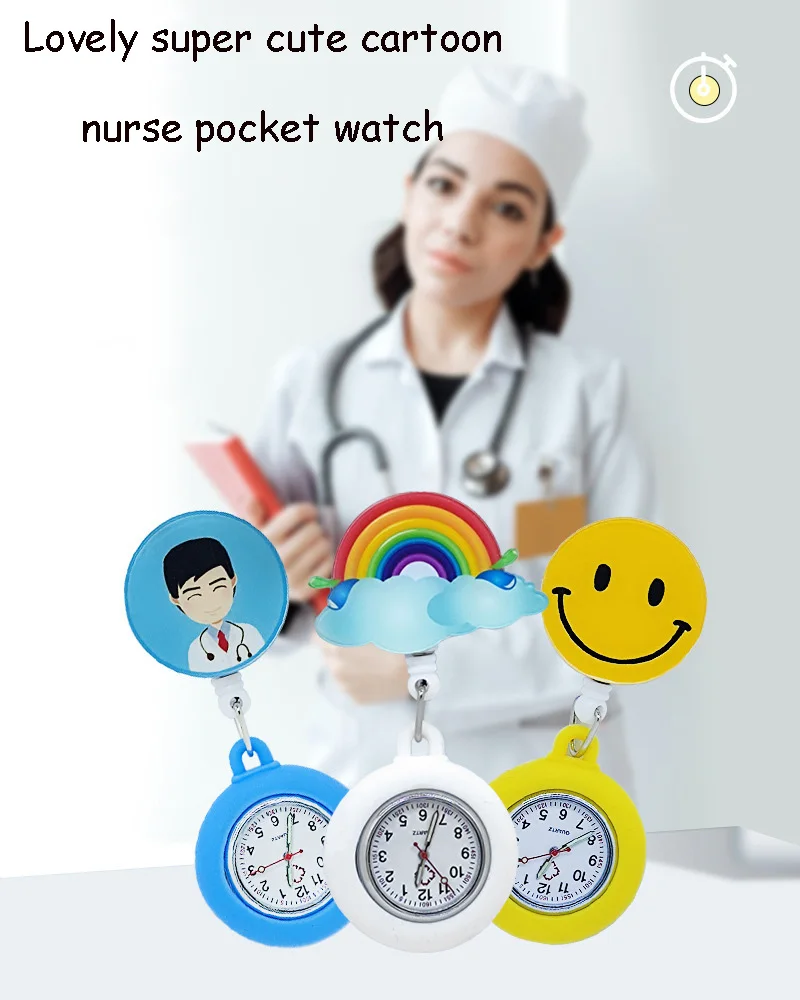 Lovely Colorful Nurses Watch Cartoon Retractable Silicone Portable ...