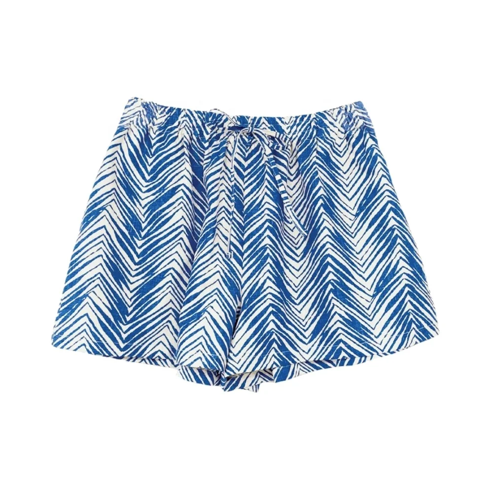 Summer New Arrival Custom Printed Pure Linen Women's Shorts Fashion A ...