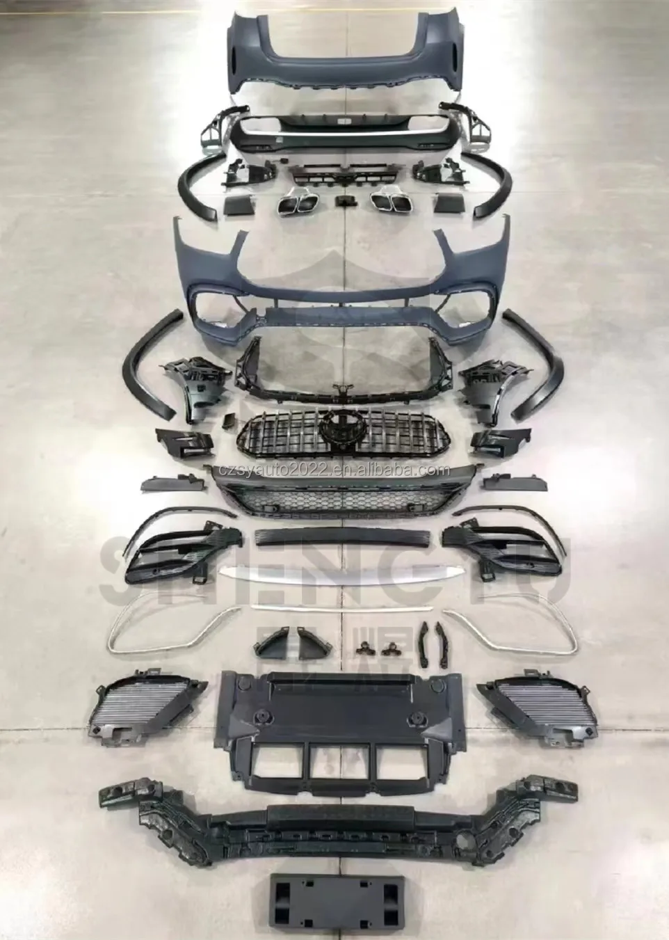 Body Kit Include Front Bumper Assembly Rear Lip Exhaust For Mercedes ...