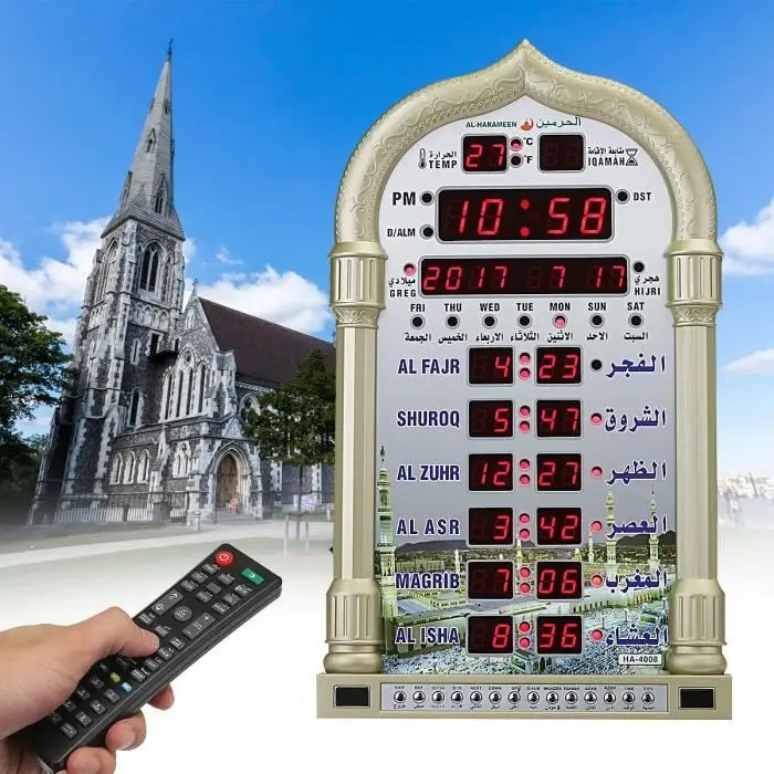 Quran Wall Clock with WiFi & Bluetooth - Arabic Adhan Player for 101 ...