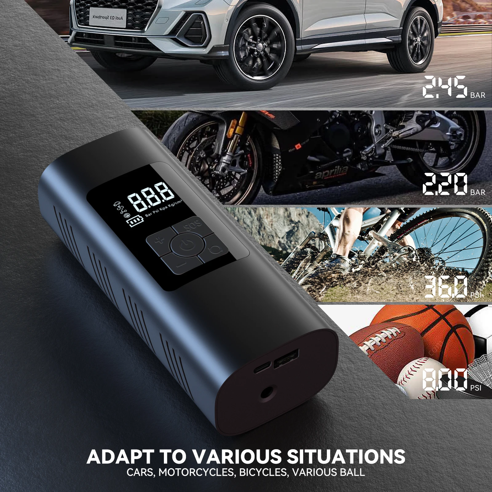 Vehicle Tools Electric Cars 12v Air-compressors Portable Car Air Pump ...