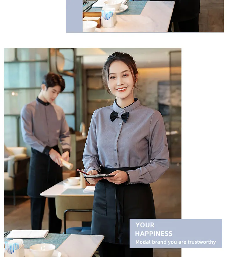 Waiter and Waitress Uniforms Uniform Unisex Catering Workwear Tops ...