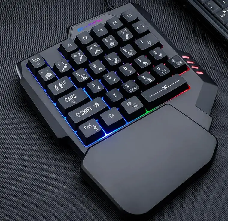 Popular One-handed Rgb Backlight Membrane Gaming Keyboard 35 Keys ...
