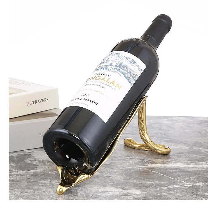 Simple Modern Luxury Pure Copper Leaf Wine Rack American Creative Home ...