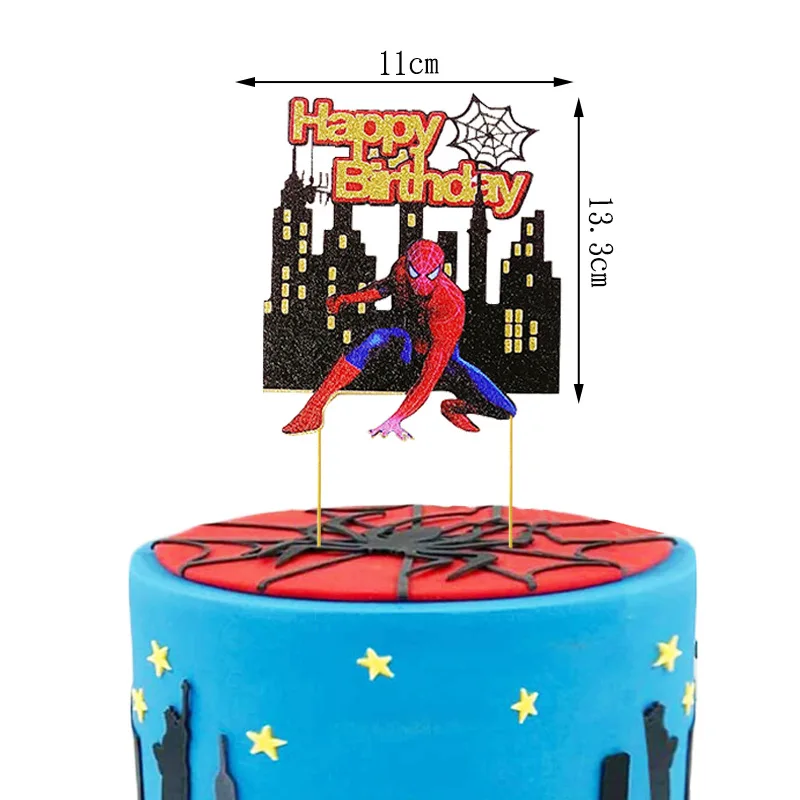 Cartoon Spider-man Big Cartoon Cake Decoration Flag Insertion Card Cake ...