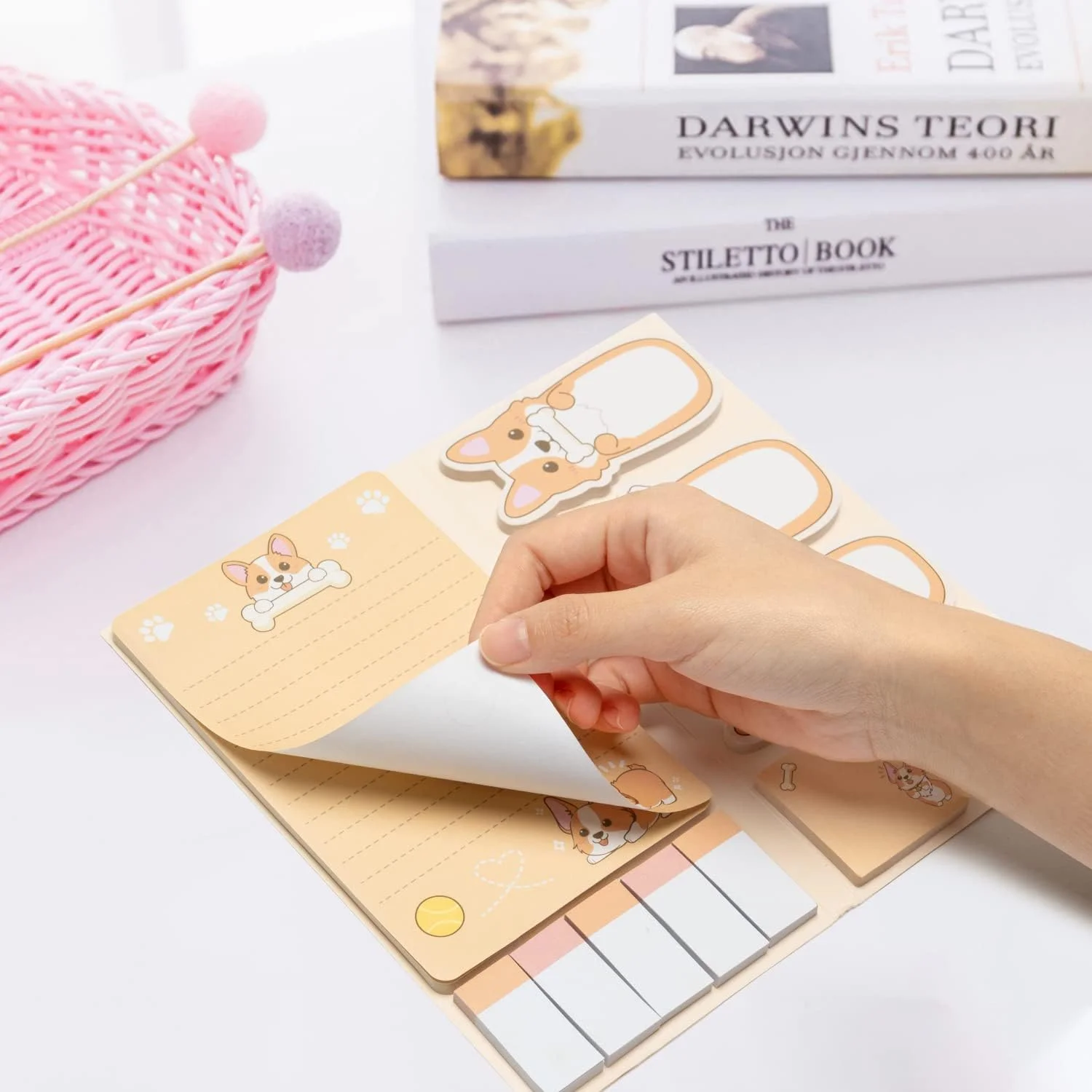 School Themed Sticky Notes Combo Cute Sticker Cartoon Animal Memo Pad ...
