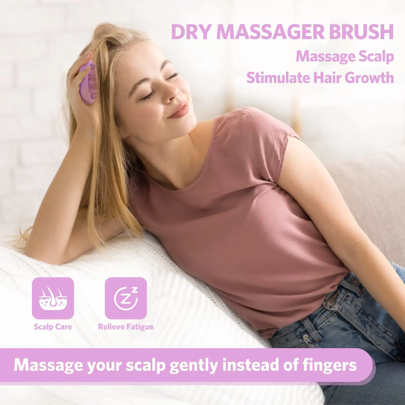 GMI Hair Brush - Soft Silicone Head Scrubber for Dry Scalp