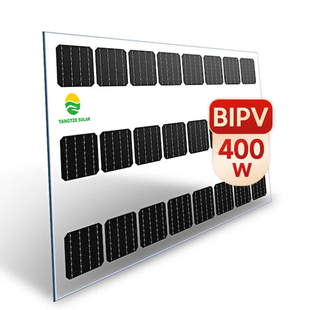 400Wdouble Glass Bipv Frameless Solar Panel Pv Split Junction Box ...