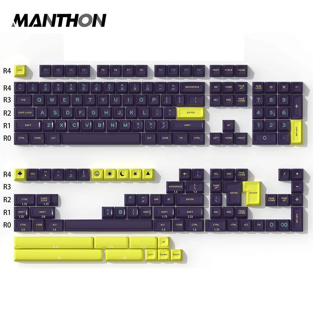 DAYE Keycaps 173 teclas Cyberpunk Keycaps SA perfil Doubleshot ABS Key ...