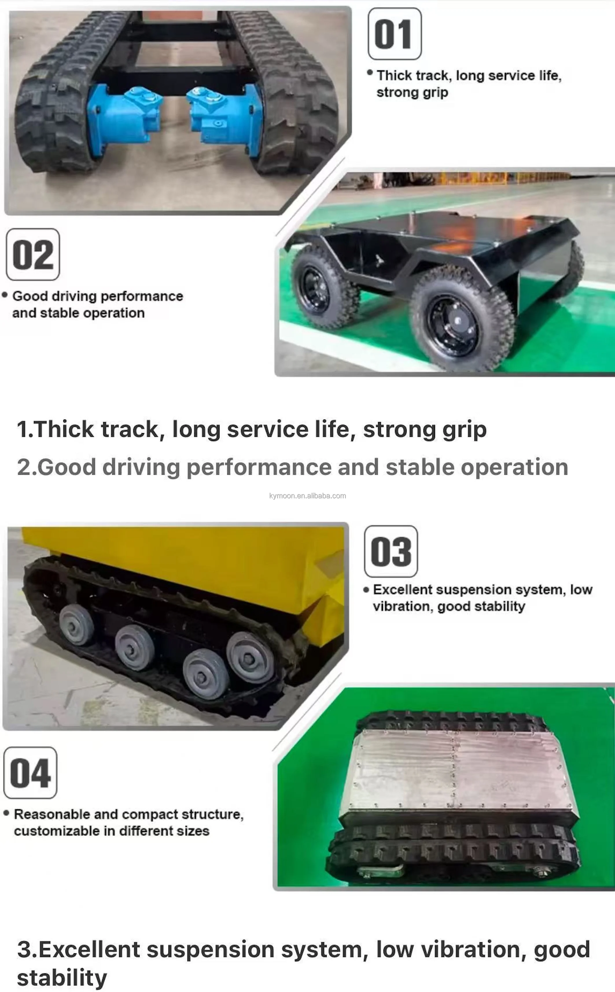 Tracked Vehicle Rubber Track Triangle Wheelchair off Road All Terrain