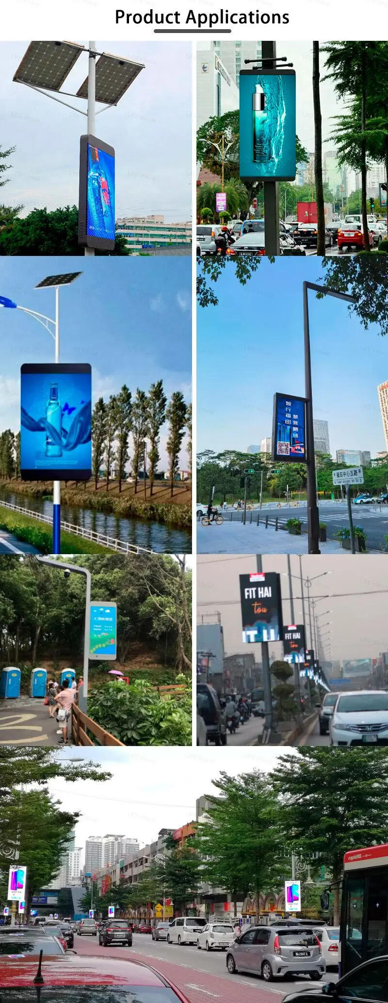 Waterproof Full Color Street Lighting Pole Led Screen P4 Street ...