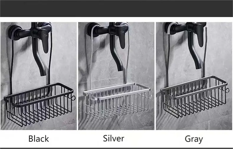 Shower Caddy Bathroom Storage Rack Punch Free Shower Hanging Basket ...