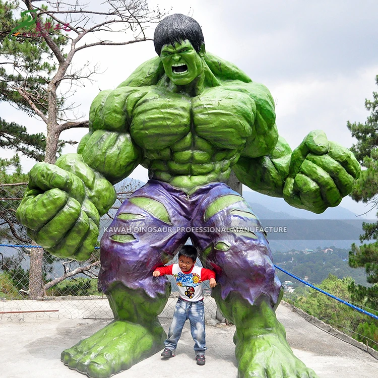 Customized Fiberglass Hulk Statue Outdoor Cartoon Character For Park ...