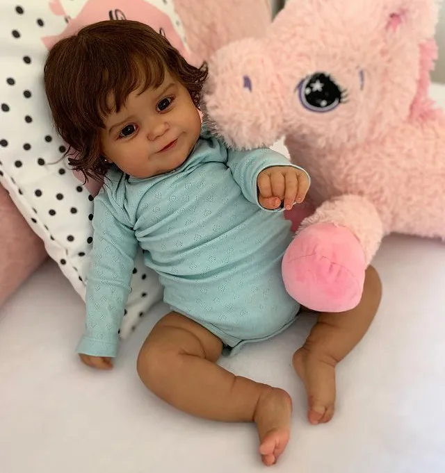 Customized Black Silicone Reborn Baby Dolls Brown Skin Full Silicone ...