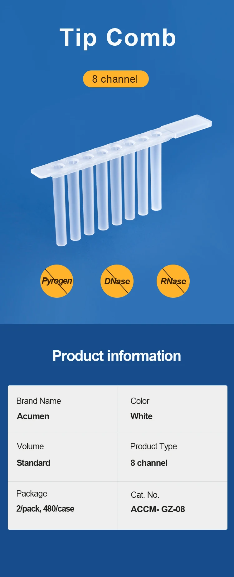 8 Strips Magnetic Tip Comb for Nucleic Acid Detection Dnase and Rnase ...