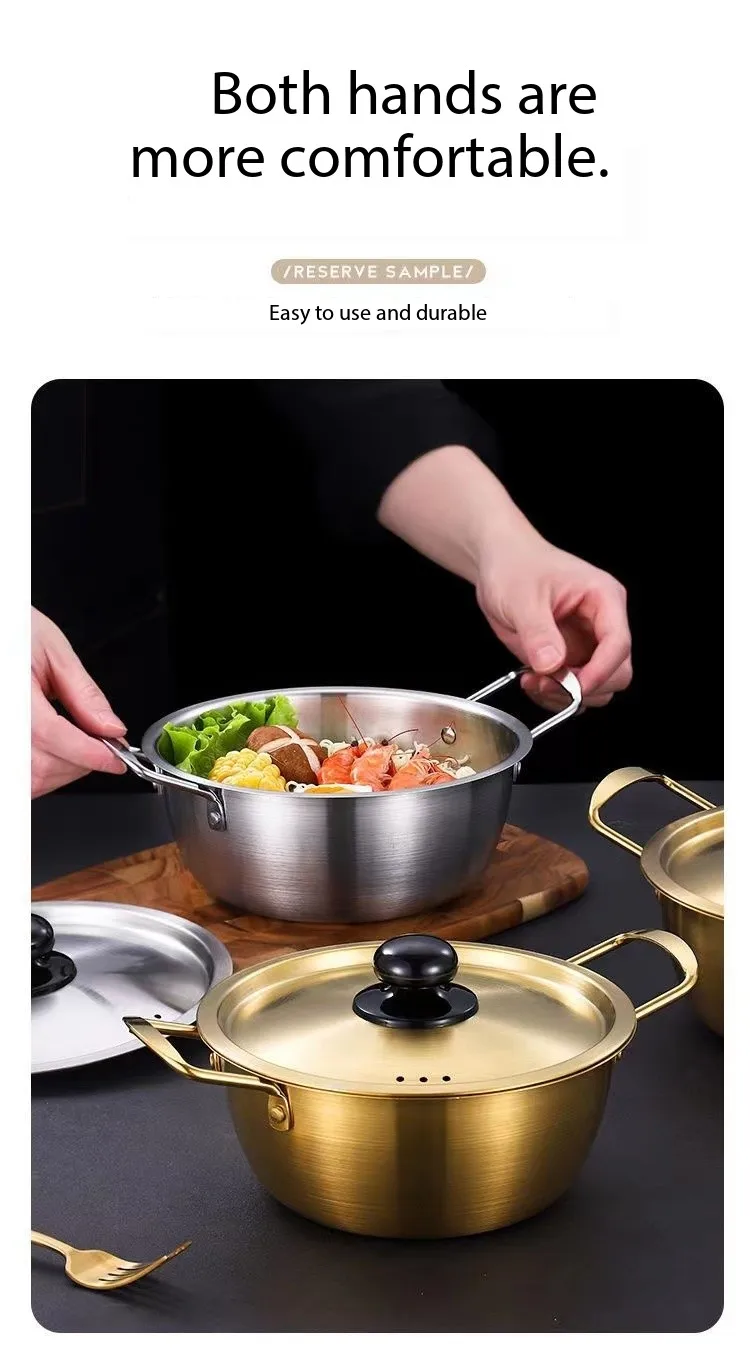 FTS Kimchi Noodle Pots Cookware with Lid Cooker Kitchen Soup Non Stick ...
