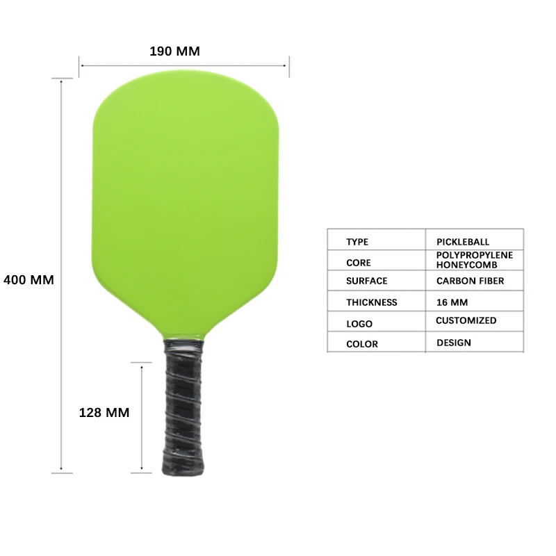 Professional Custom T700 Carbon Fiber Pickle Rackets Polypropylene ...