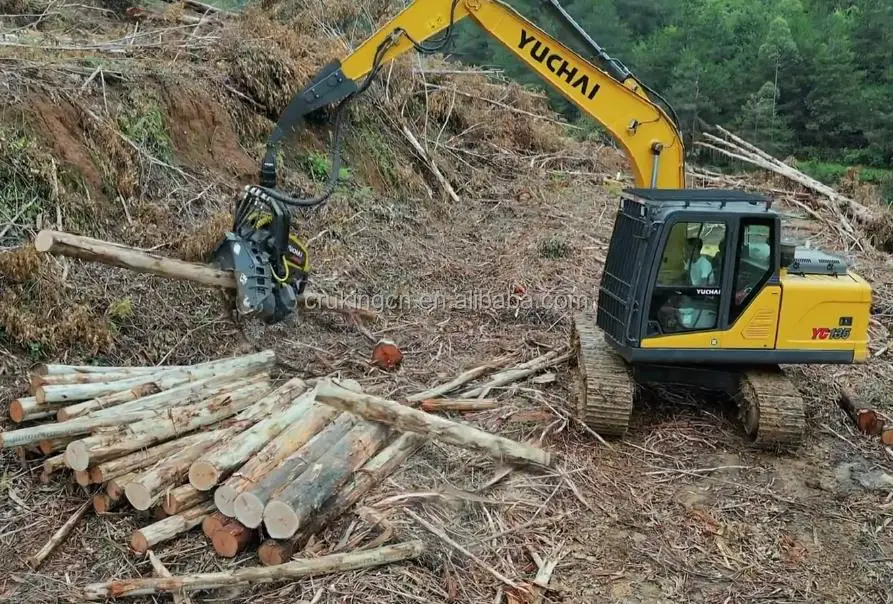 Forest Harvester Wood Cutting Head For Excavator 13 Ton Excavator ...