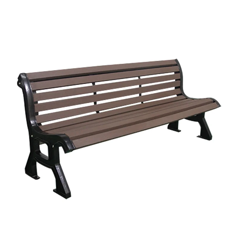 Outdoor Furniture WPC Wooden Slats Bench Public Park Antiseptic Wood ...