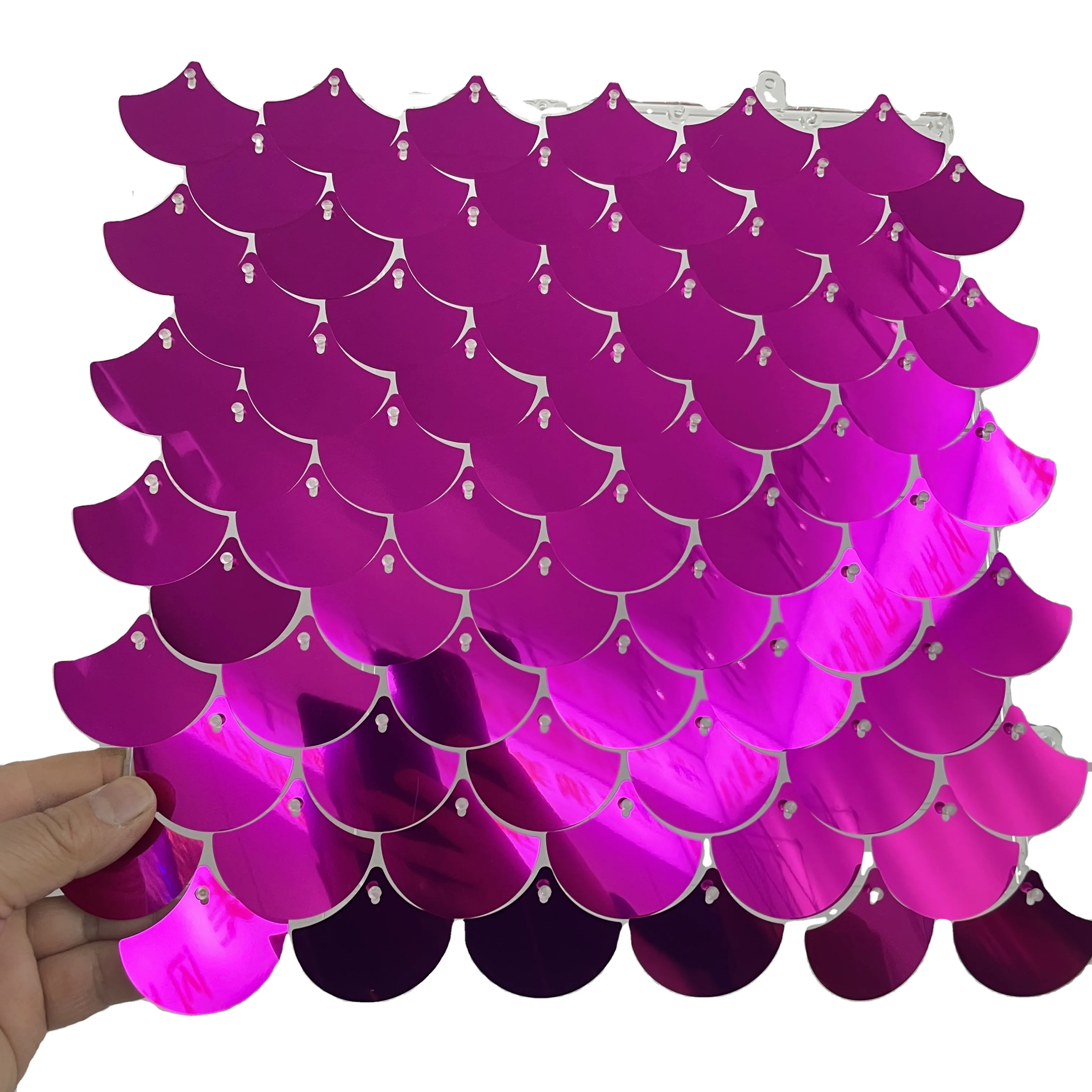 4d Fan-shaped Shiny Shimmer Sequin Panel Wall Glitter Birthday Party ...