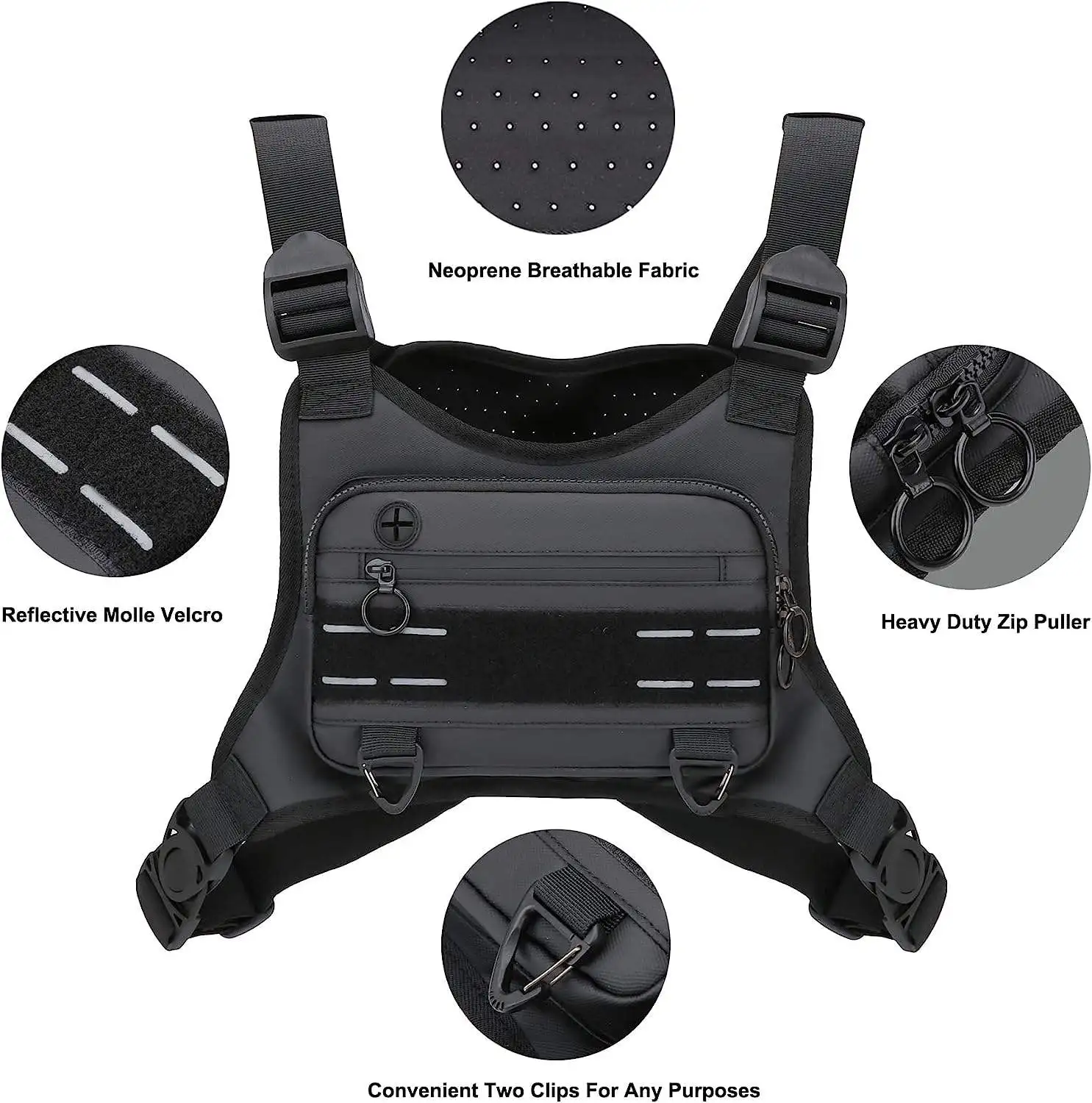 Men's Lightweight Running Walking Camping Cycling Hiking Sports Chest ...