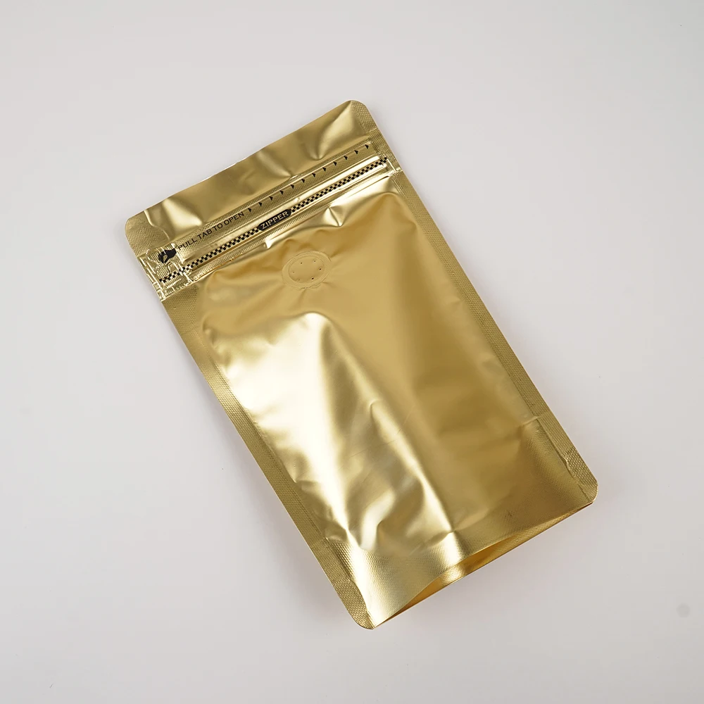 Custom Food Packaging Vacuum Gold Color Aluminum Foil Printing Ziplock ...