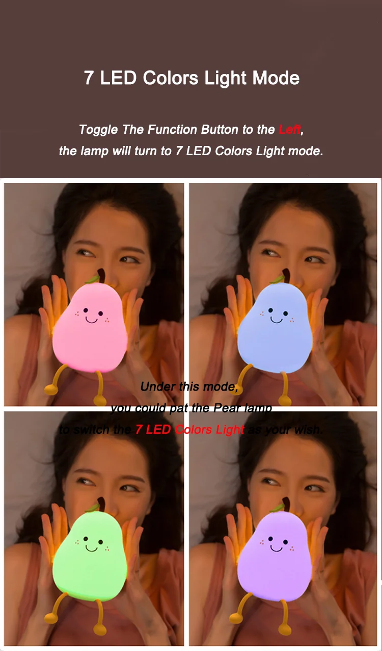 Eco-friendly Silicone Decompression Pat Light 5v 1w Lovely Little Pear ...