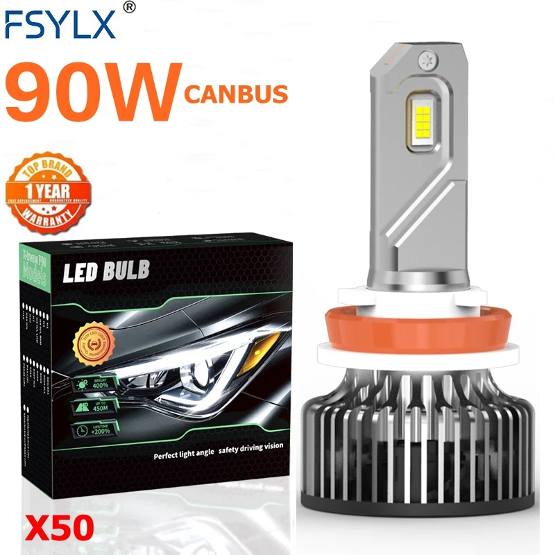 X50 100w 12000lm H1 H3 H8 H9 H11 H16jp 9005 9006 H7 Led Headlights ...