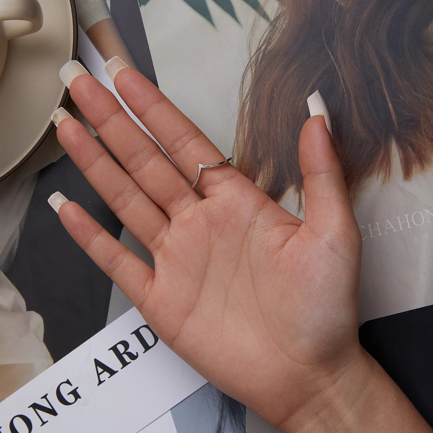 925 Sterling Silver Princess Wishbone Ring Fine Jewelry Cubic Zirconia ...