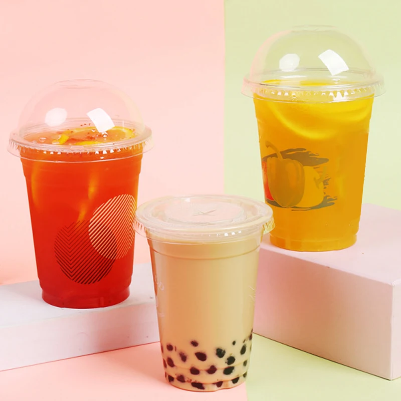Eco Friendly Compostable Bubble Tea Cups Singe Use Pla Cold Cups With ...