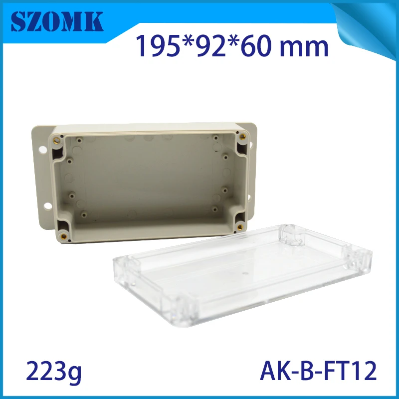195*90*60mm Abs Pcb Enclosure Custom Grey Network Plastic Control Box ...