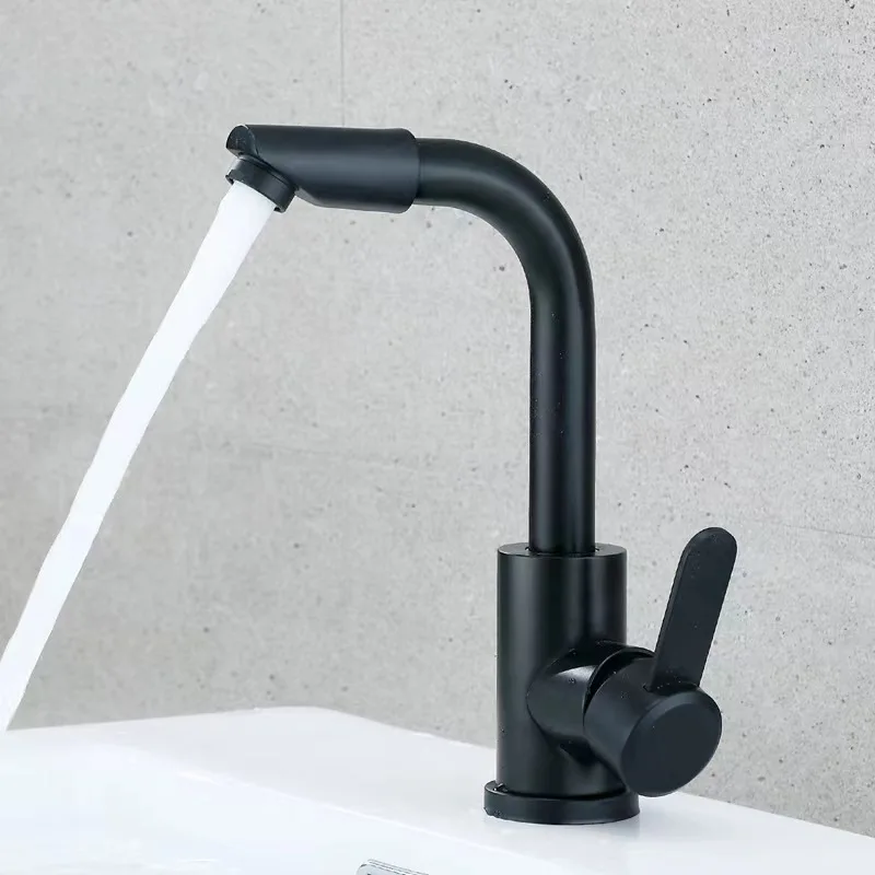 Modern Bathroom Matte Black Stainless Steel Faucet Single Handle ...