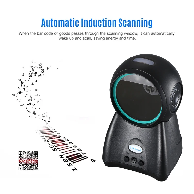EVAWGIB 2D Omnidirectional Barcode Scanner Desktop 2D scanners QR Bar ...