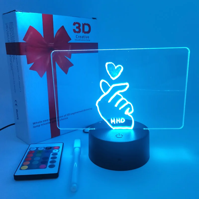 16 Colors Night Light Base Blank Erasable Pen Rewrit Creative Diy Rgb ...