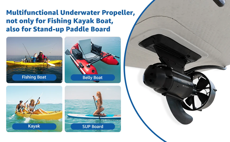 Fishing Kayak Belly Boat Motor - 600W Thrust & Remote Control