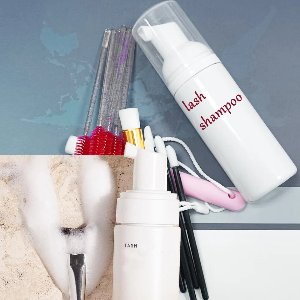 Customized Lash Shampoo Eigen Logo Nude Gold White Pink Bottle Oil Free ...