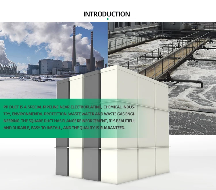 Polypropylene Plastic Air Duct System Pp Plastic Square Pipes - Buy ...