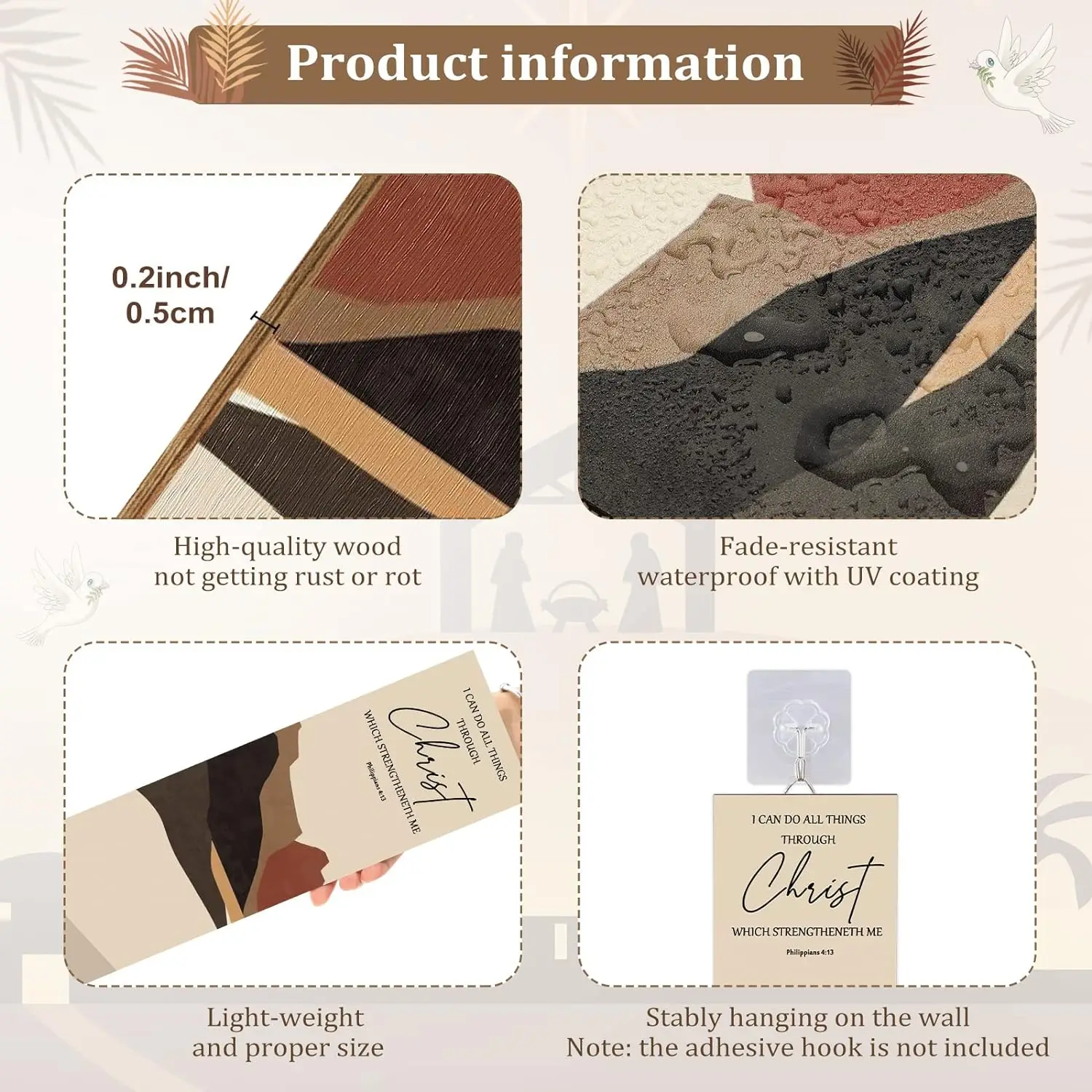 Christian Boho Wall Decor - Inspirational Bible Verses