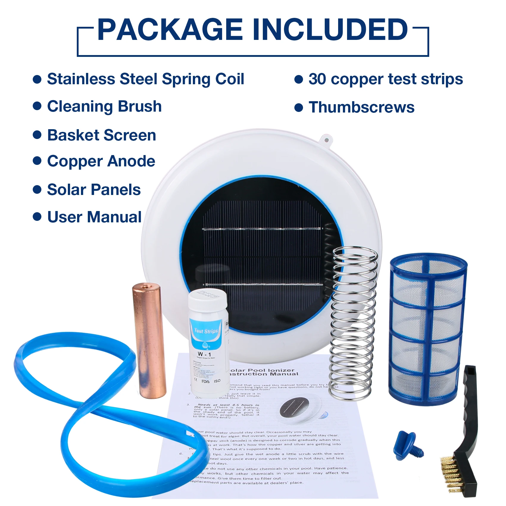 Copper Silver Ion Swimming Pool Water Cleaning Purifier Solar Powered ...