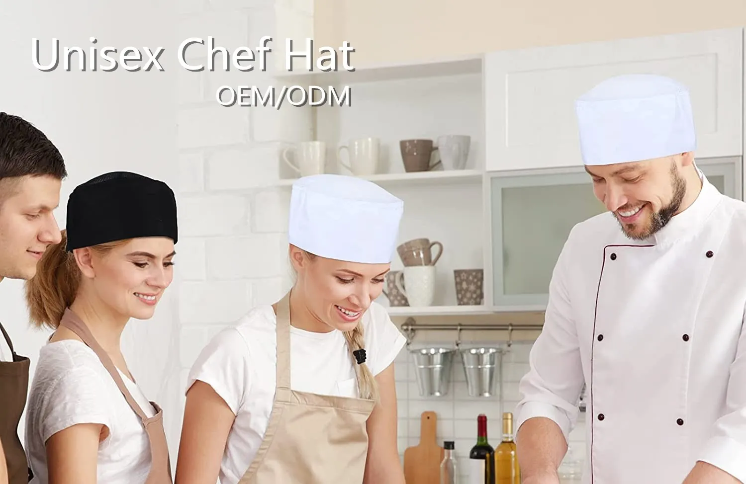 Cooking Beanie Uniform Japanese Adjustable Breathable Logo Black Make ...