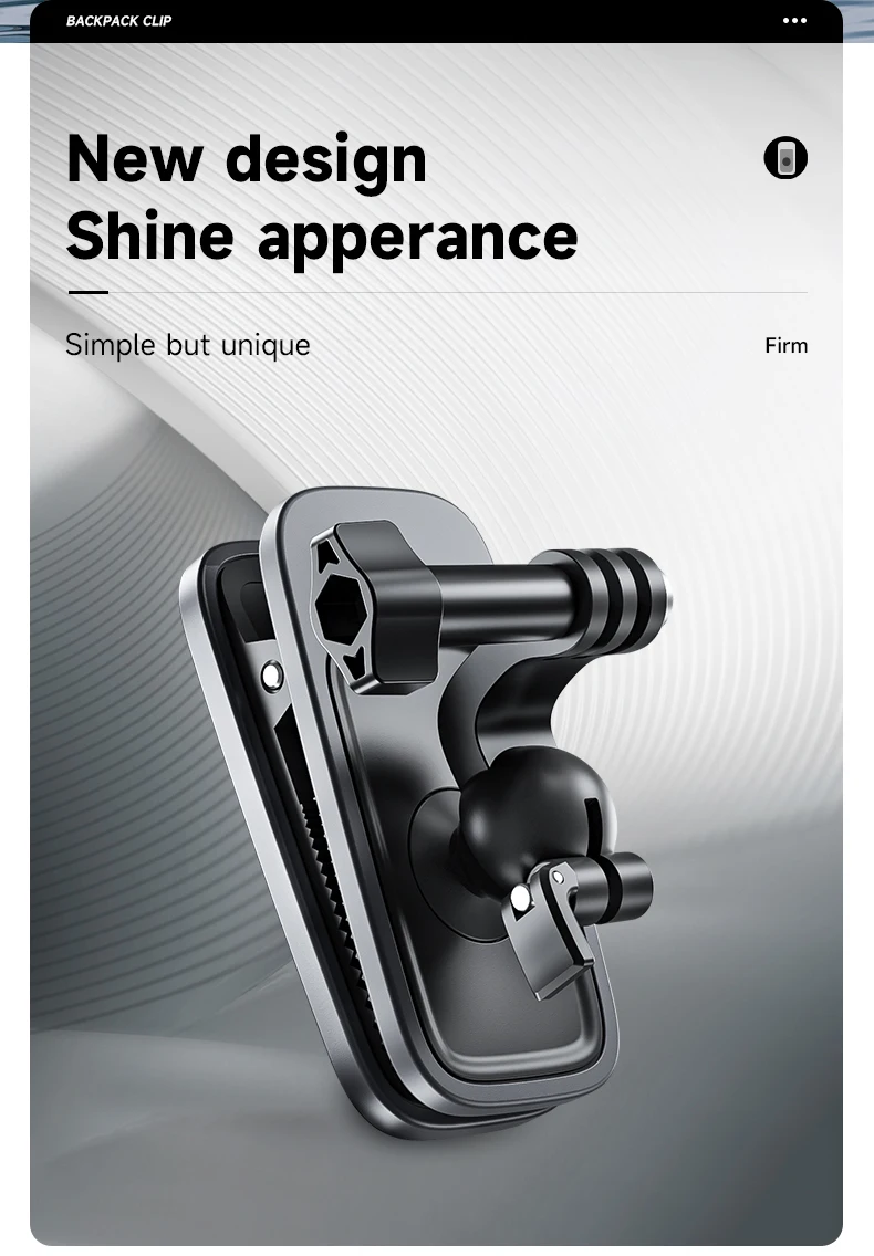 Telesin Magnetic Universal Backpack Clip with 360 Rotary Ball Head ...