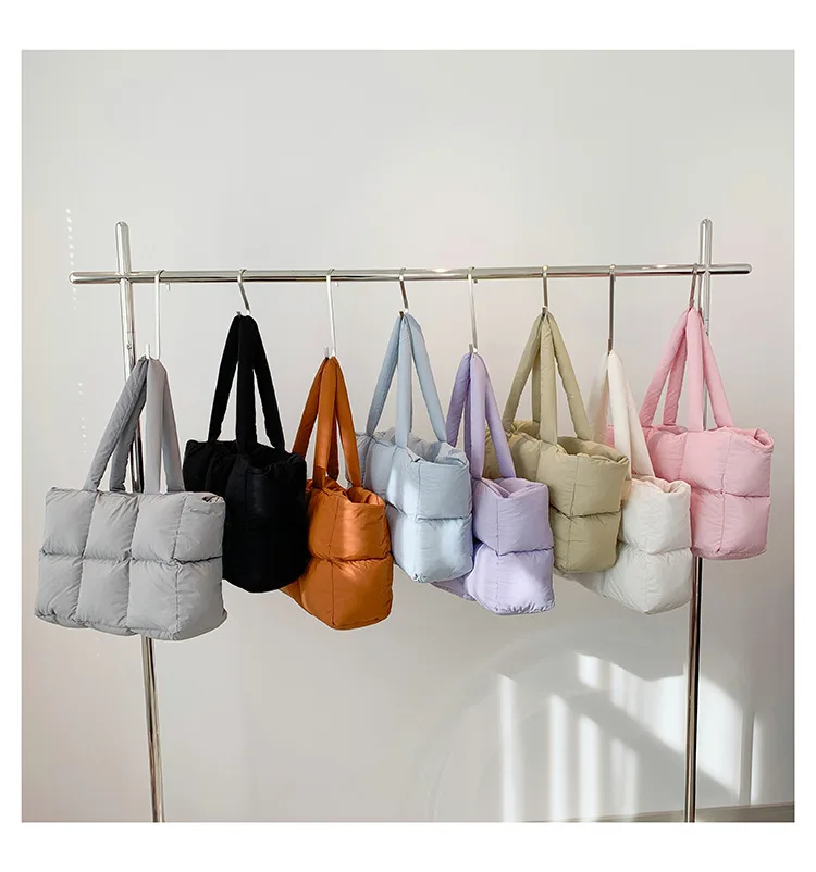 Custom Puffer Quilted Tote Bag - Lightweight & Waterproof