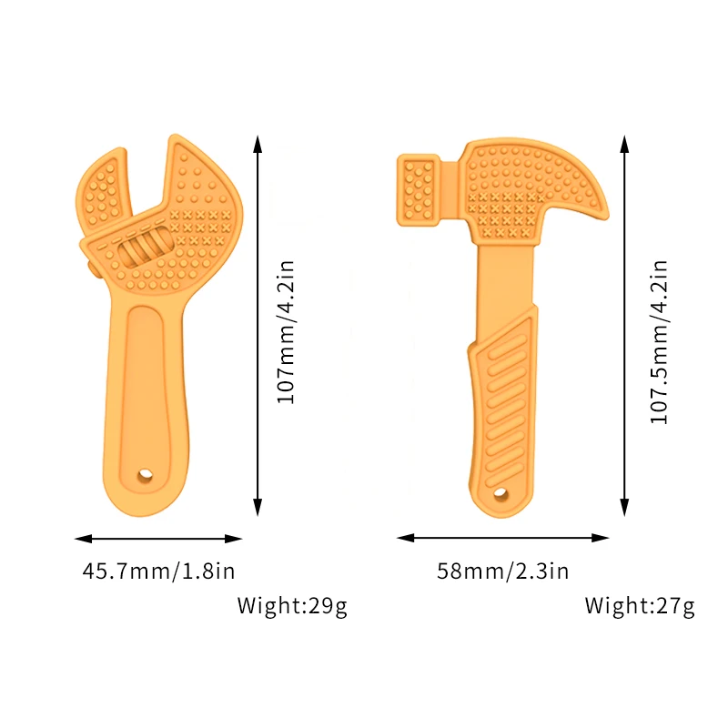 Wholesale BPA Free Soft Teething Toy Baby Silicone Wrench Hammer Tool ...