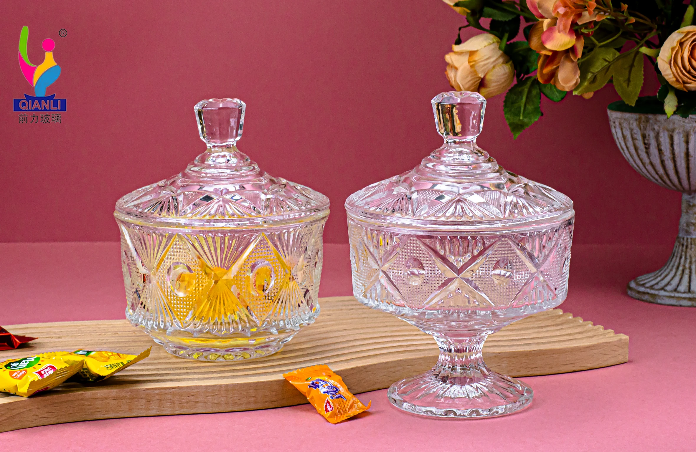 Clear Gift Box Small Glass Sugar Container Candy Kitchen Glassware Food ...