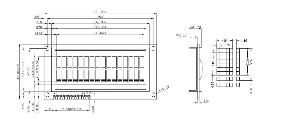 16x2 Lcd Display Module Pinout Features Description 55 Off