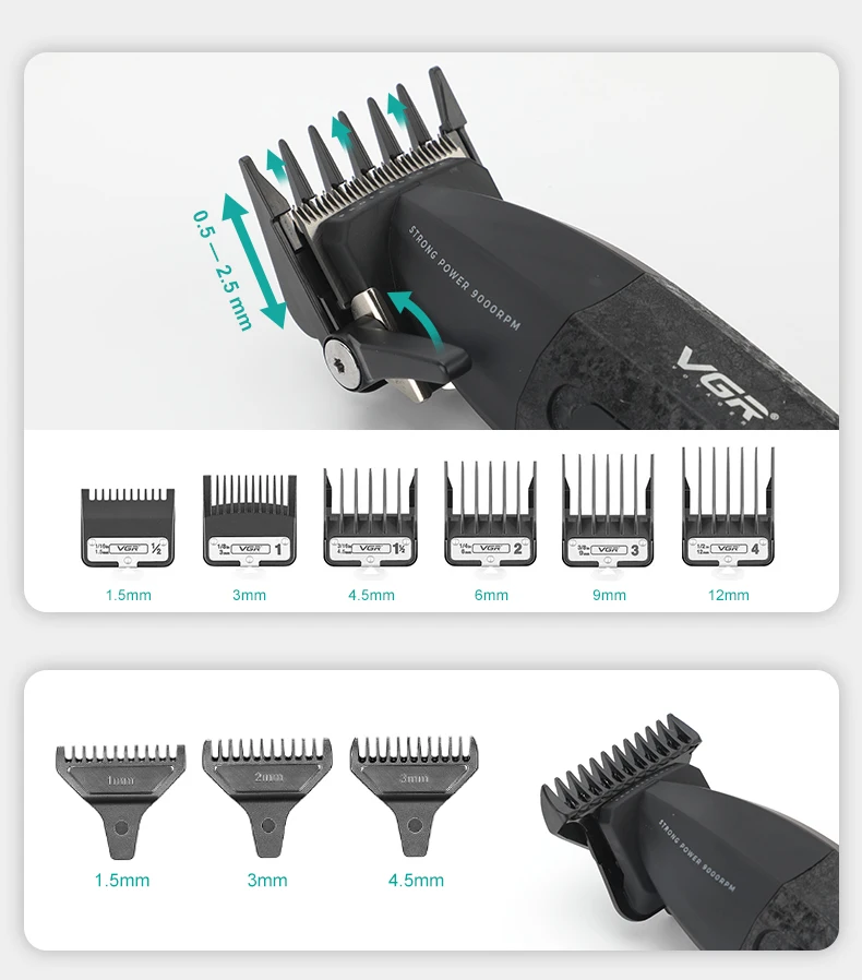 VGR V-640 Men's Shaving Trimmer - Durable DLC Blade, 2500mAh Battery