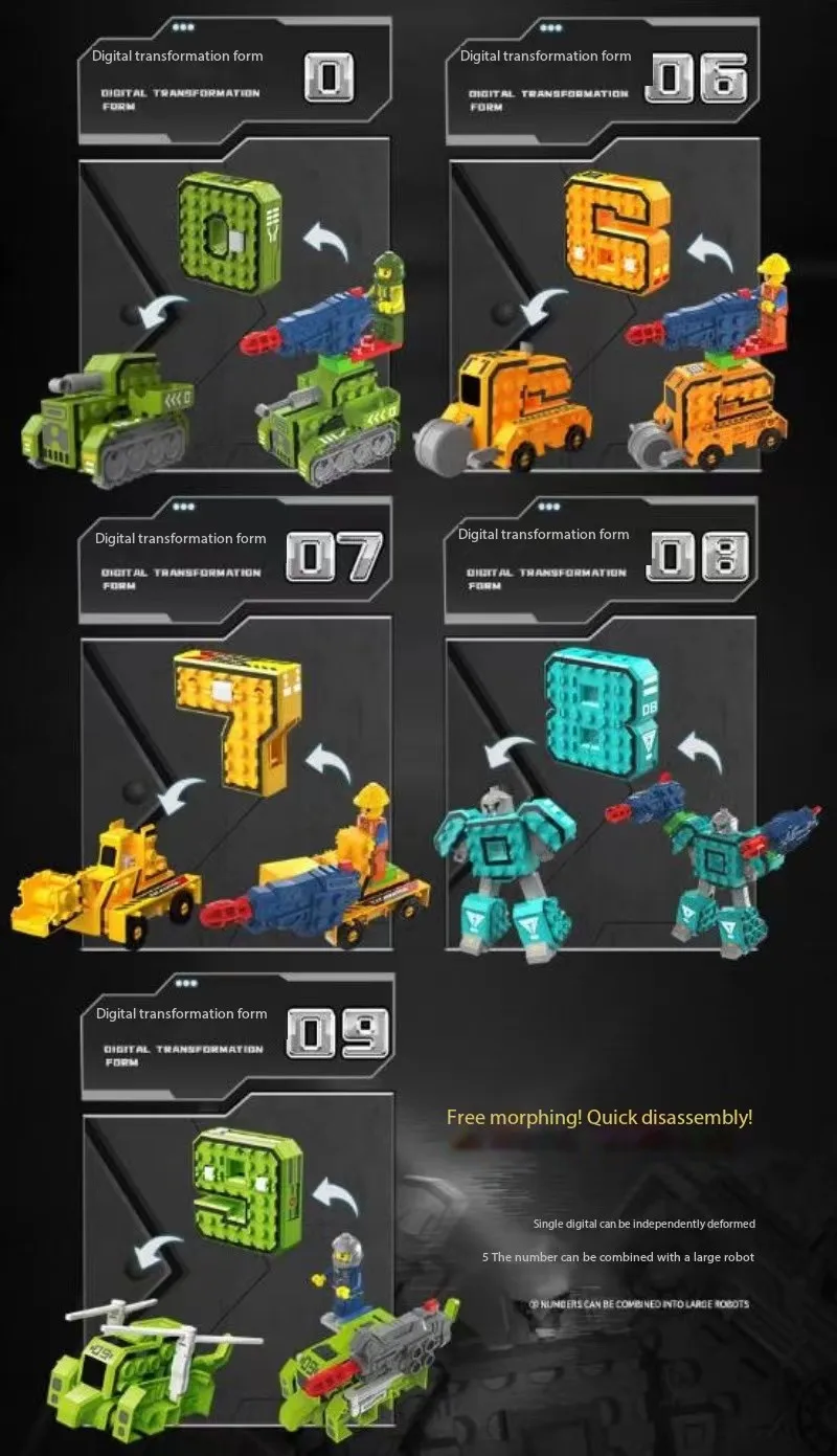 Digital Numbers Transportation Letter Tank Warrior Deformation Action ...