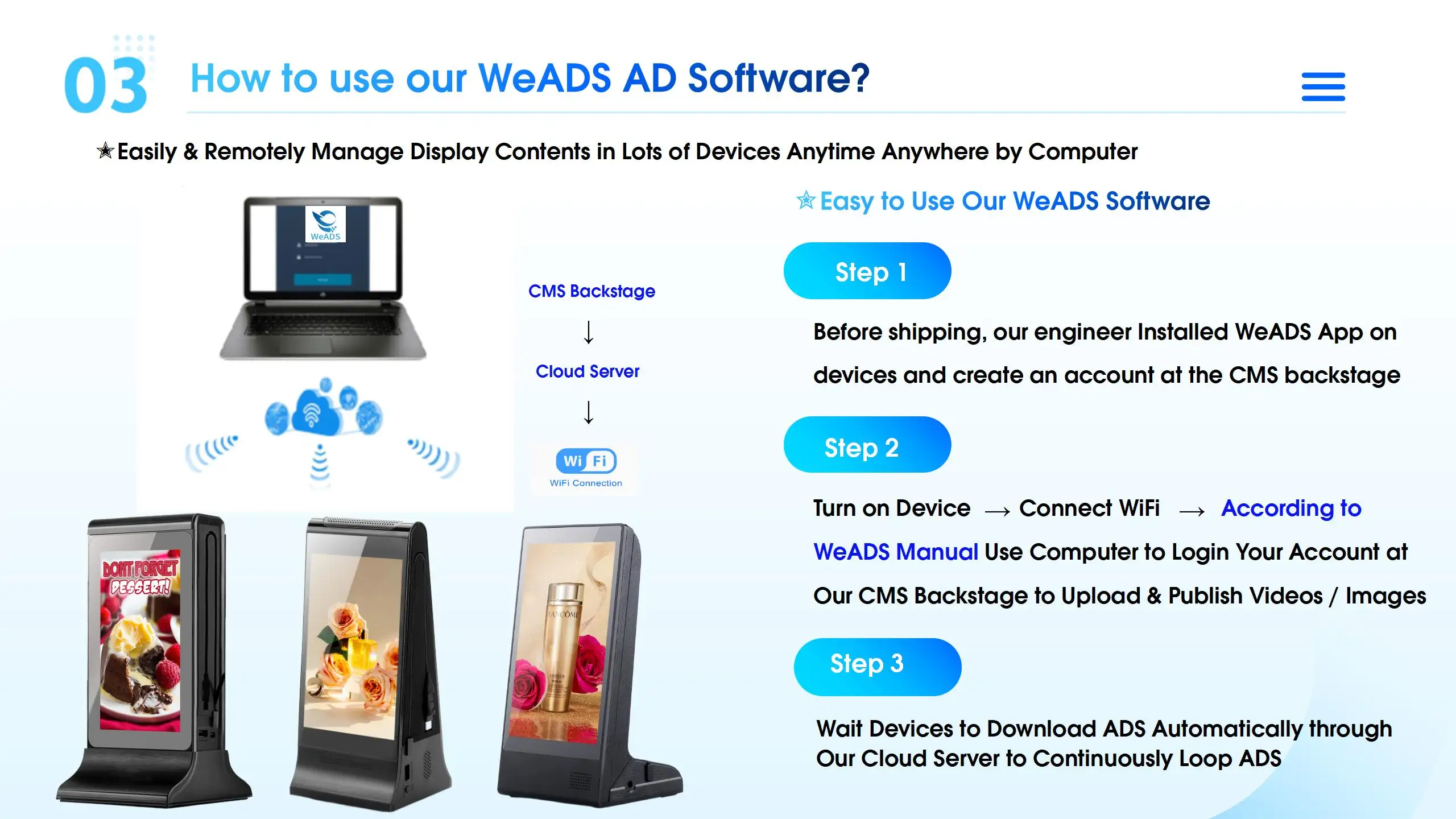 New Remotely Control Table Top Digital Menu Advertising Display ...