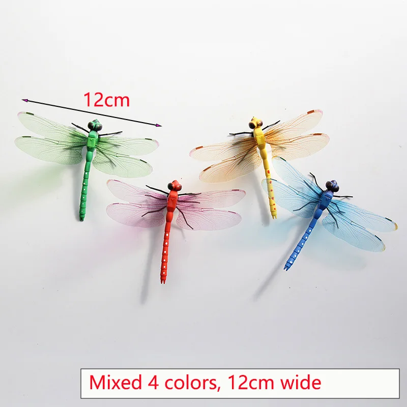 Mixed 4 Colors 12cm PVC Dragonfly Plastic Dragonfly Simulation ...